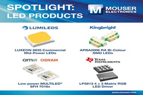 Led Lighting by Mouser adds LUMILEDS, Kingbright, TI, Osram